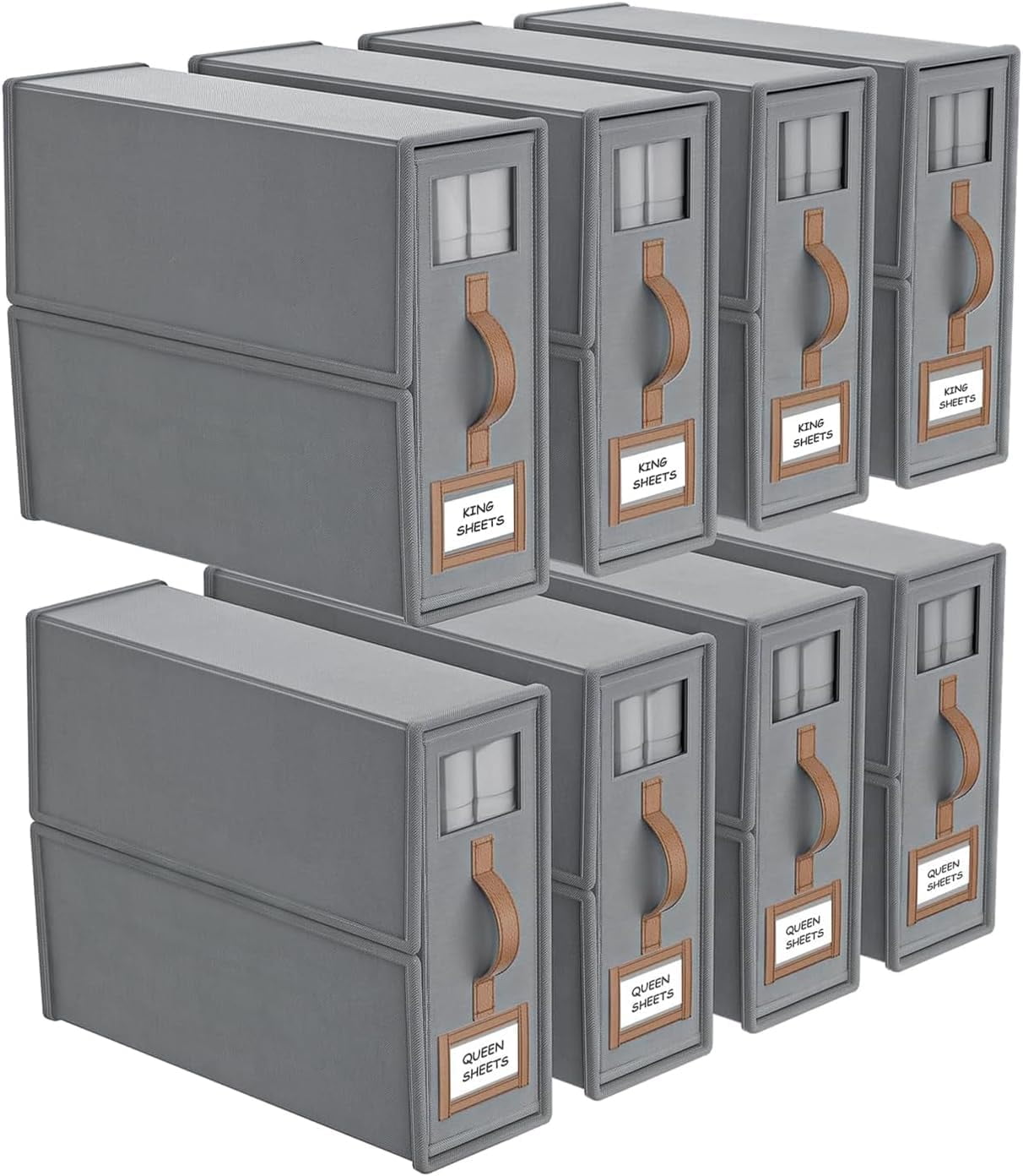 8 Pack Bed Sheets Organizers and Storage (King Size), Foldable ...