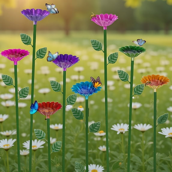 8 Pack Bee Watering Stations, Metal Flower-Shaped Bee Bath for Garden ...