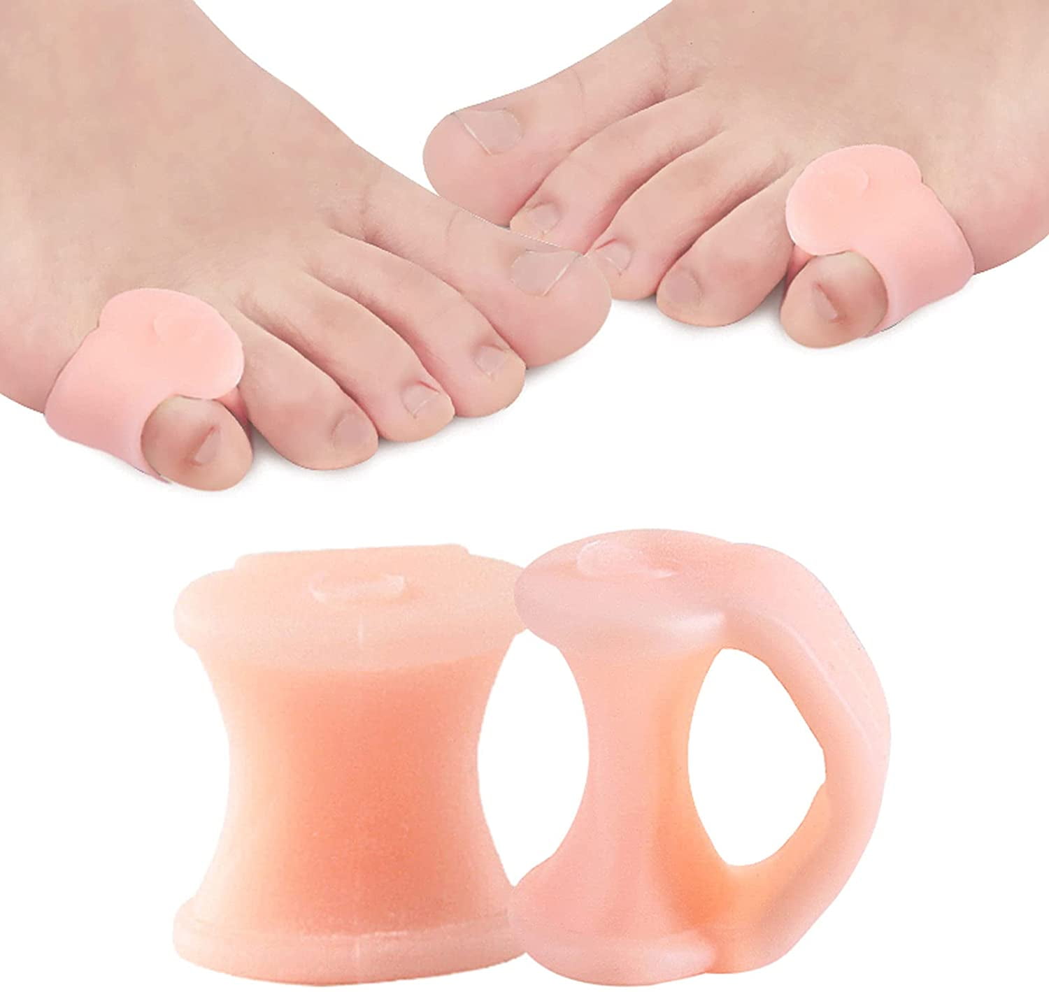 8 Pack Beige Gel Pinky Toe Separators for Overlapping Toes,Hammer Toe ...