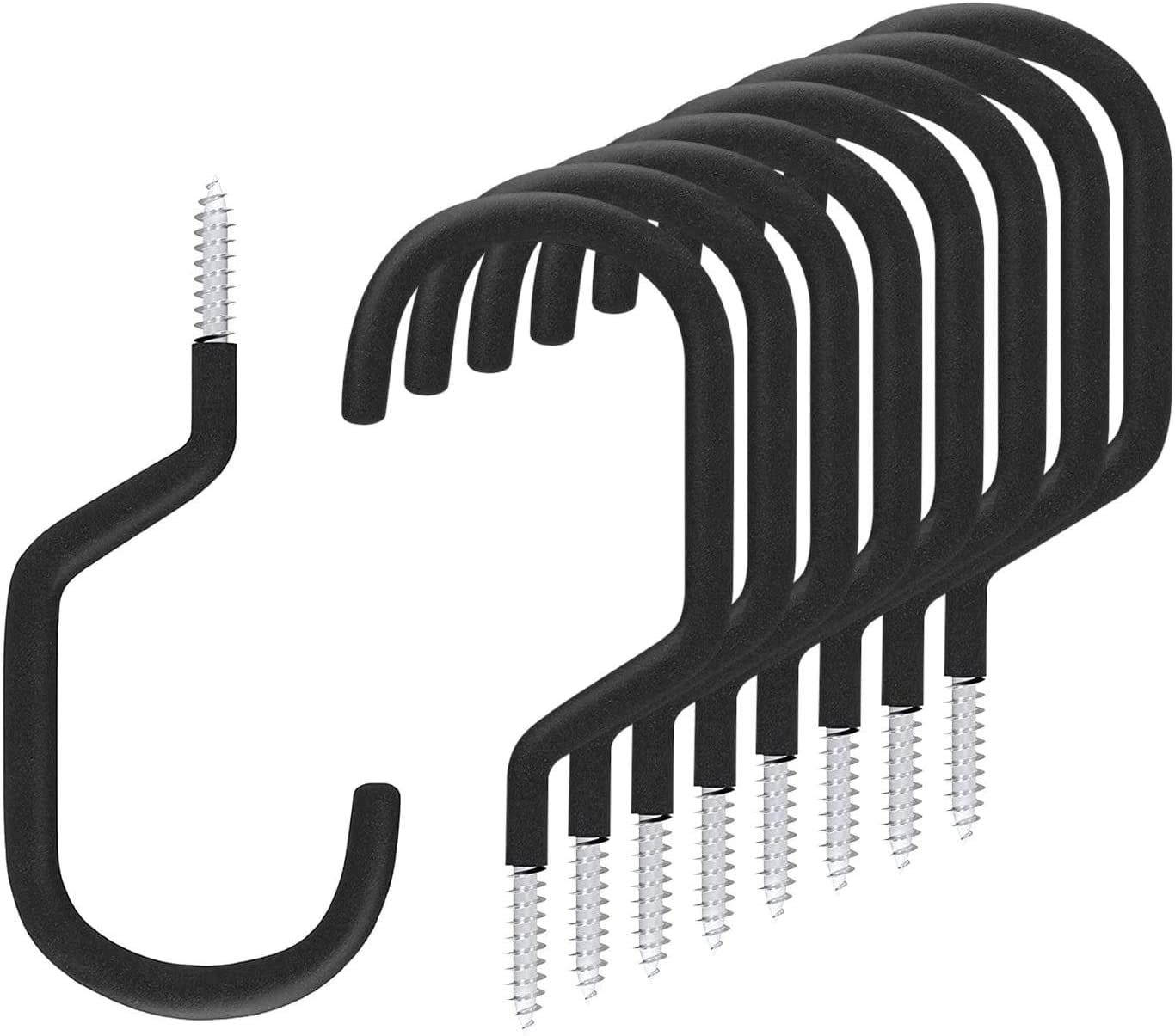 8 Pack Bike Hanr Stora Hook Rack, Rubber Coated Heavy Duty Lar Screw in ...