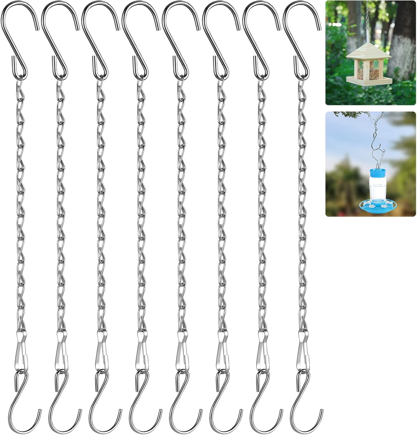 8 Pack Bird Feeder Hanging Chain, 11.8 Inches Plant Chains, Outdoor Use ...