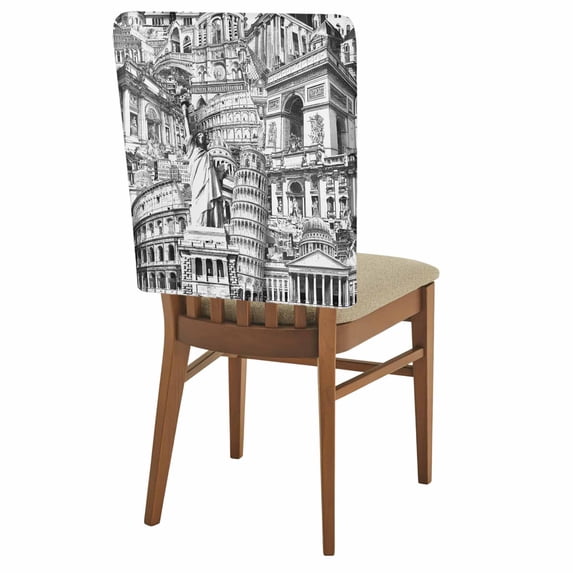 8 Pack Black Abstract Art Chair Back Covers Classical World-famous ...