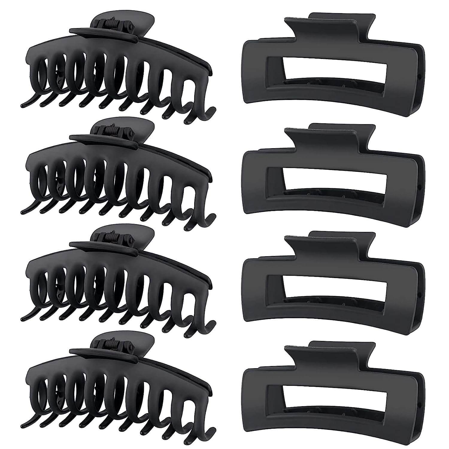 8 Pack Black Big Hair Claw Clips for Women Large Claw Clip for Thin ...