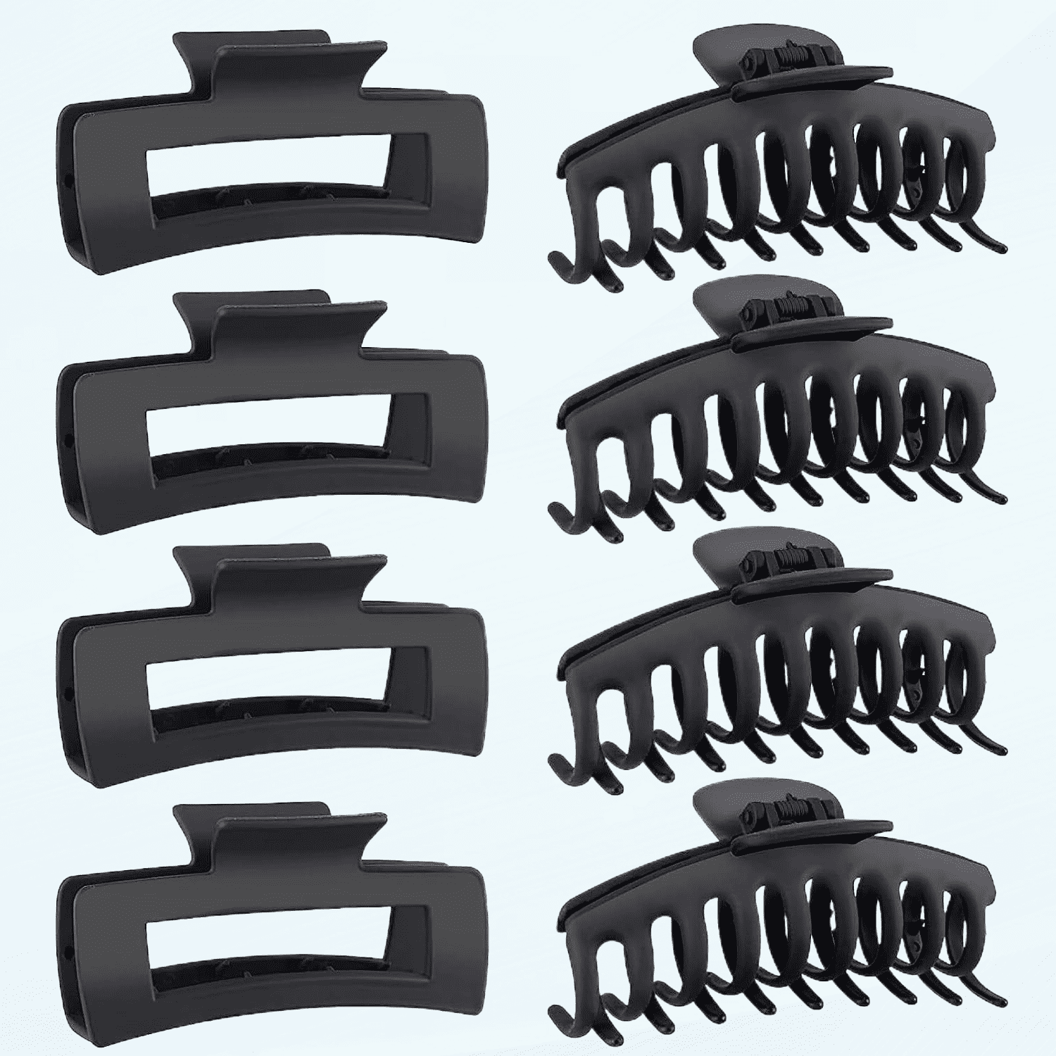 8 Pack Black Big Hair Claw Clips for Women Large Claw Clip for Thin ...