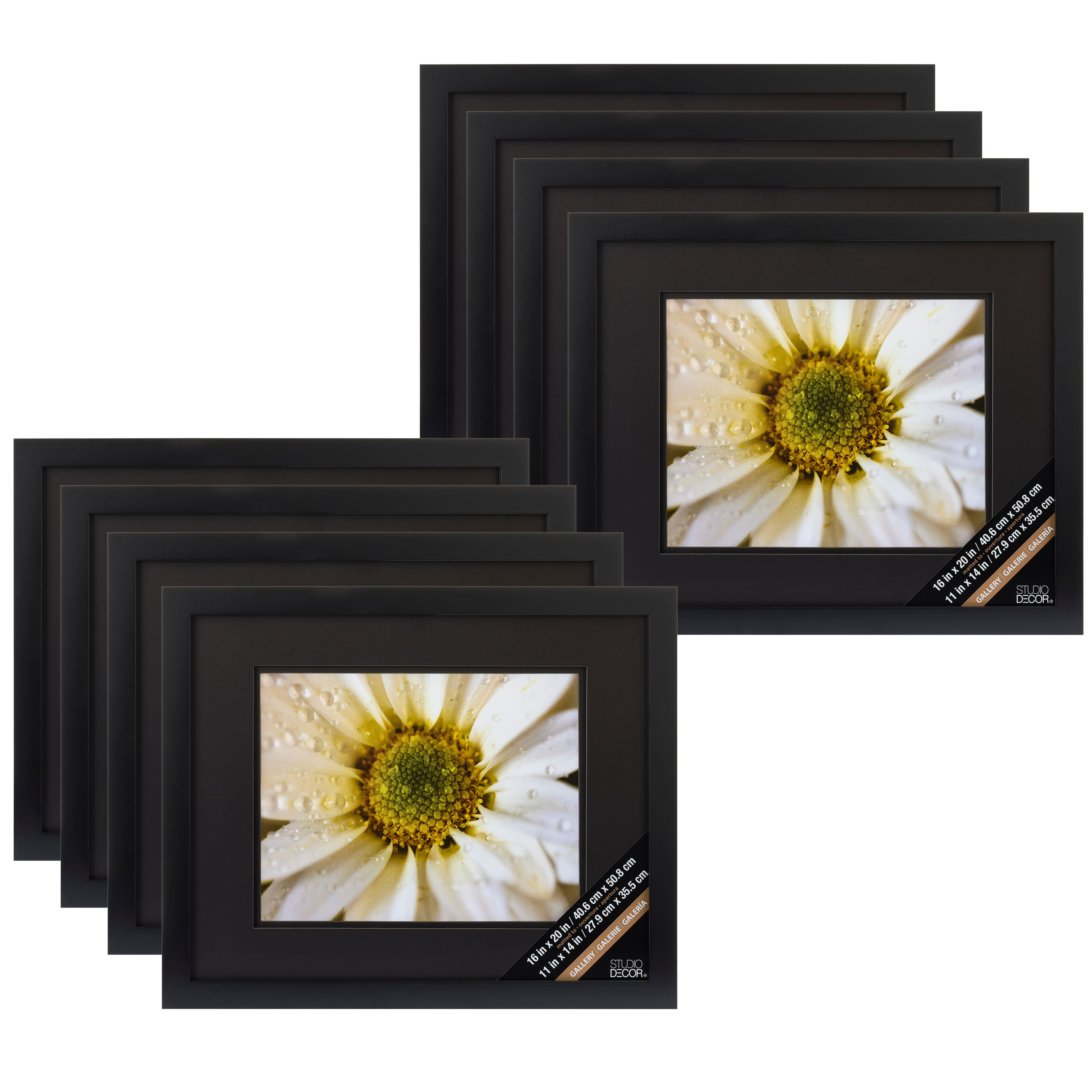 8 Pack: Black Gallery Wall Frame with Double Mat Airfloat Gallery™ by ...