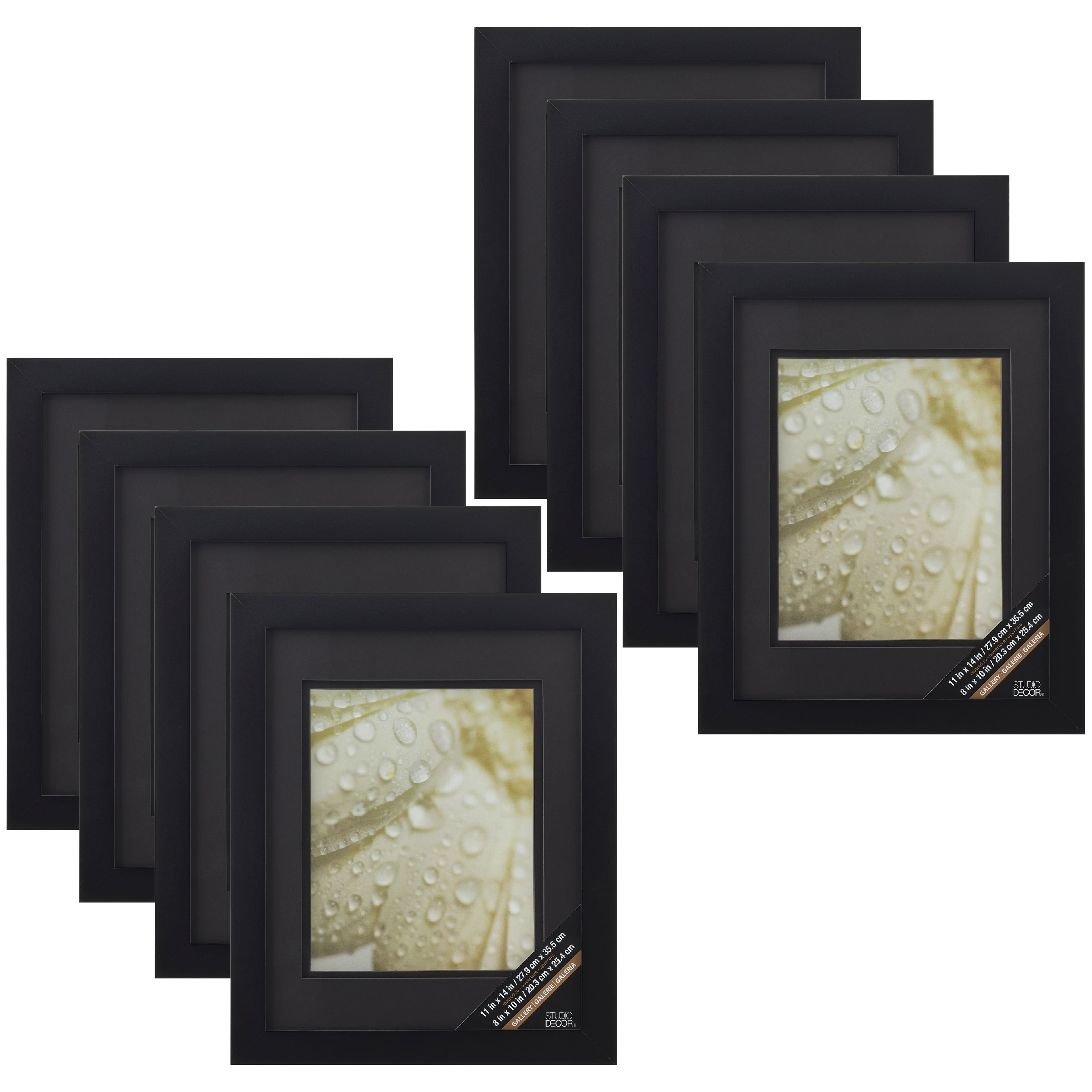 8 Pack: Black Gallery Wall Frame with Double Mat Airfloat Gallery™ by ...