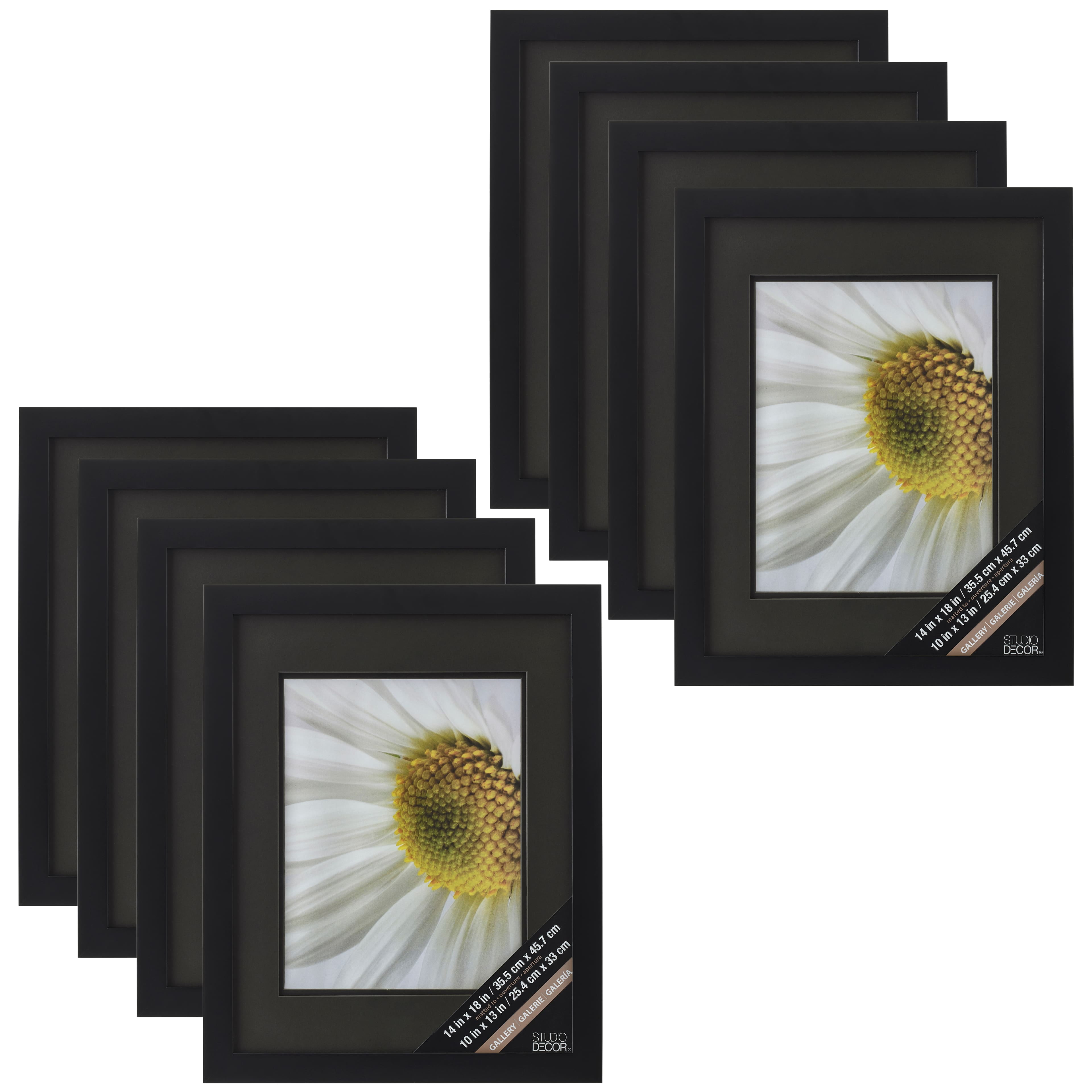 8 Pack: Black Gallery Wall Frame with Double Mat Airfloat Gallery™ by ...