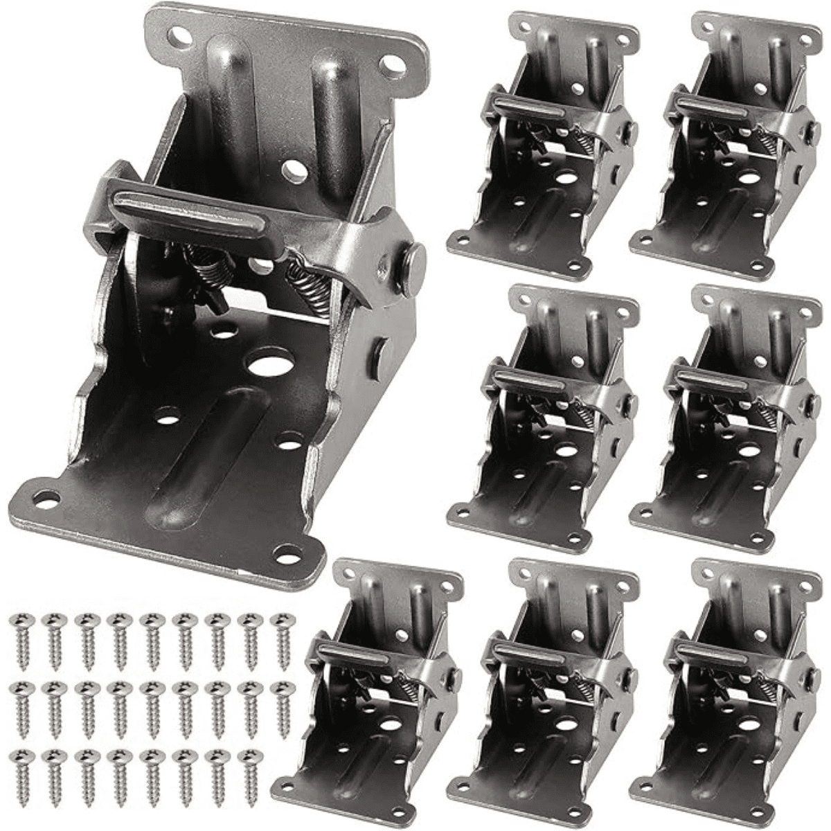 8-Pack Black Heavy Duty Self-Locking Foldable Brackets with Screws ...