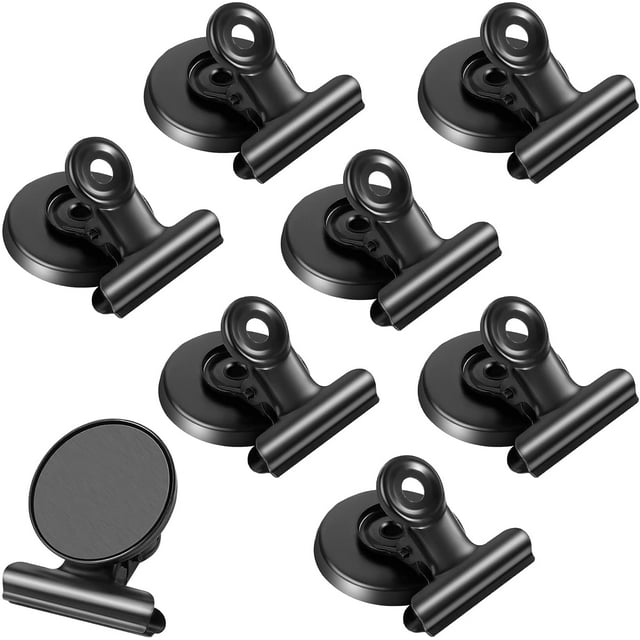 8 Pack Black Magnetic Clips, Strong Magnetic Clips for Fridge ...