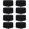 8 Pack Black Round Tablecloths 90 Inch Stain Resistant Wrinkle Free ...