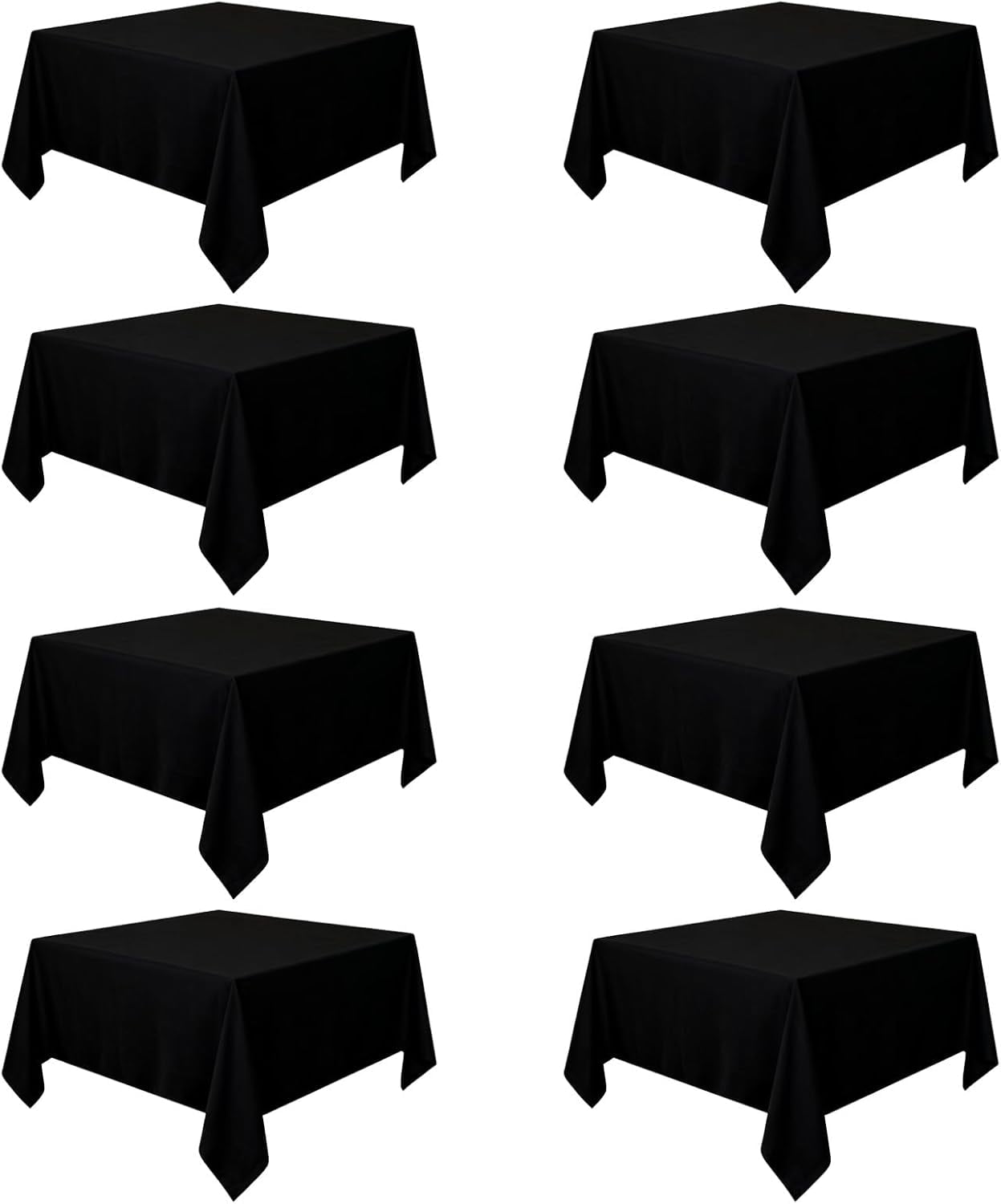 8 Pack Black Square Tablecloths 60x60 Inch, Wrinkle Resistant Washable ...