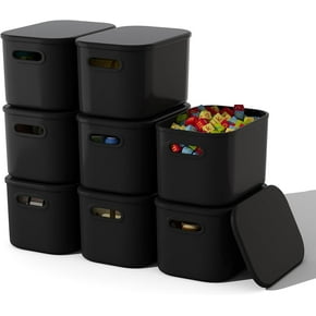Black Storage Boxes with Lids for Home Organization at Low Prices
