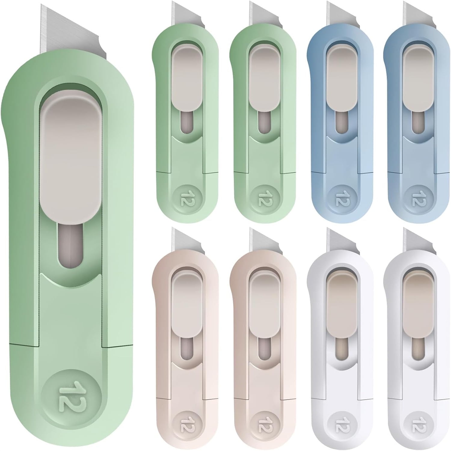 8 Pack Box Cutter, Box Cutter Retractable Letter Opener, Cute Utility ...