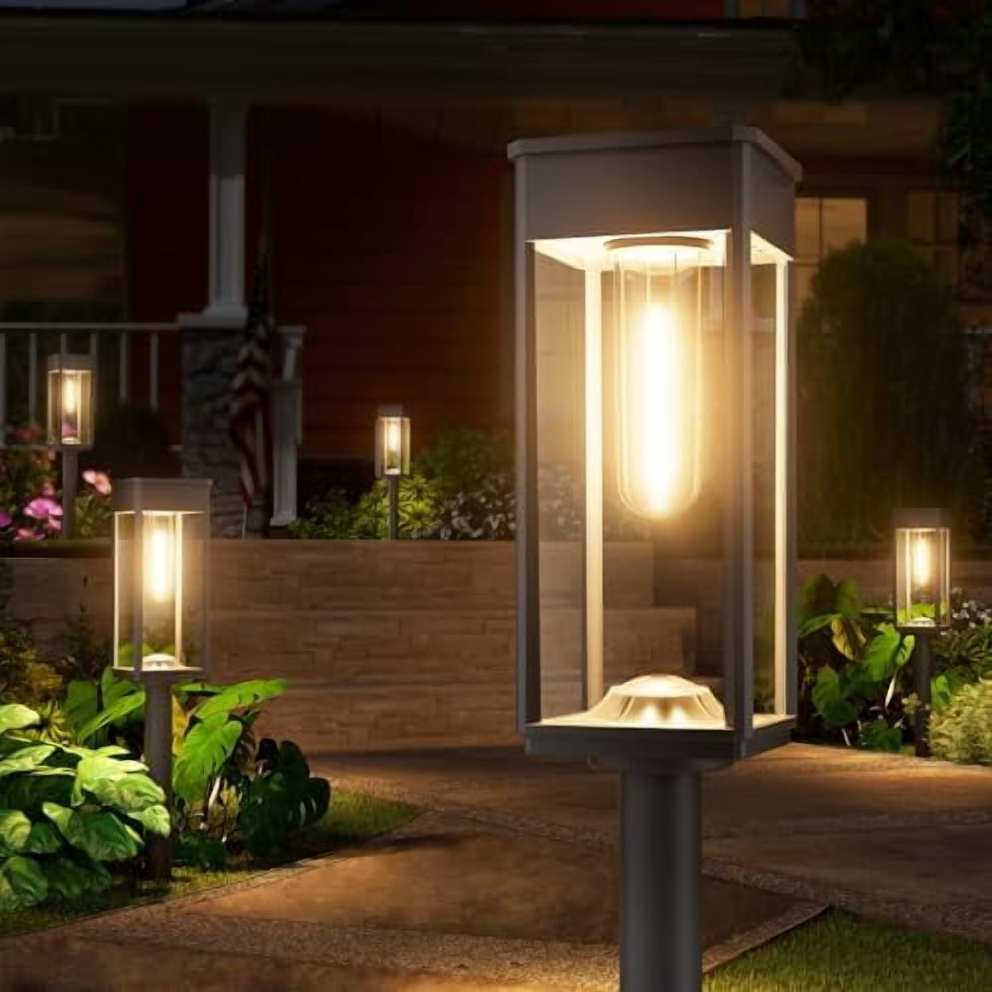 8 Pack Bright Solar Pathway Lights, IP65 Waterproof Outdoor Garden Path ...