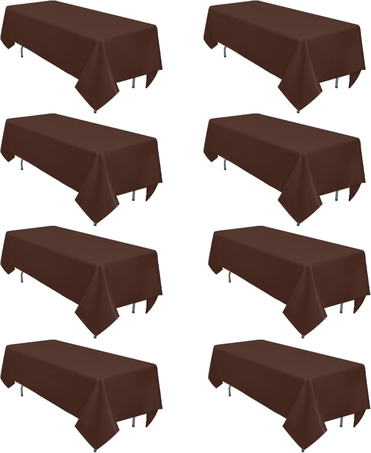8 Pack Brown Rectangular Tablecloths 60 x 102 Inch for 6 Foot Tables ...