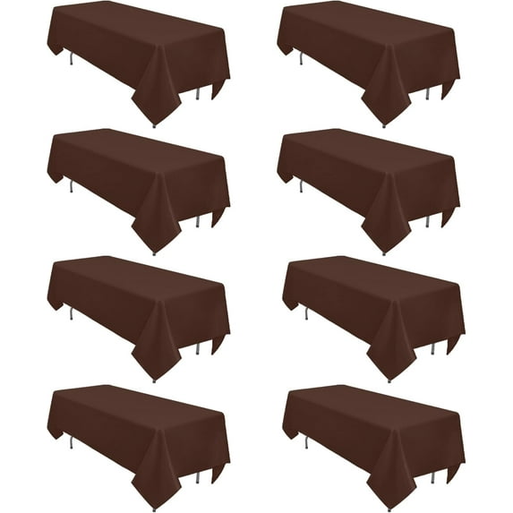 8 Pack Brown Rectangular Tablecloths 60 x 102 Inch for 6 Foot Tables ...