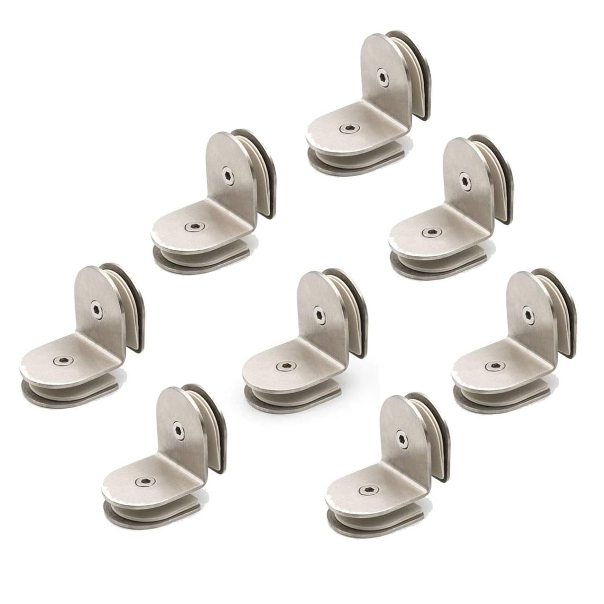 8-Pack Brushed Finish Stainless Steel Clamps for Glass Panels - 90 ...