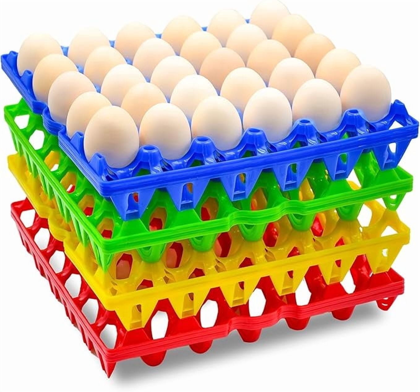 8 Pack Bulk Plastic Egg Crates，Stackable & Durable，30-Egg Flats，reat ...