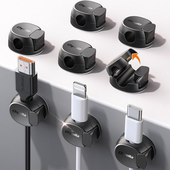 8 Pack Cable Clips [Dual Spring & Clasp] Cable Management, Max Secure ...