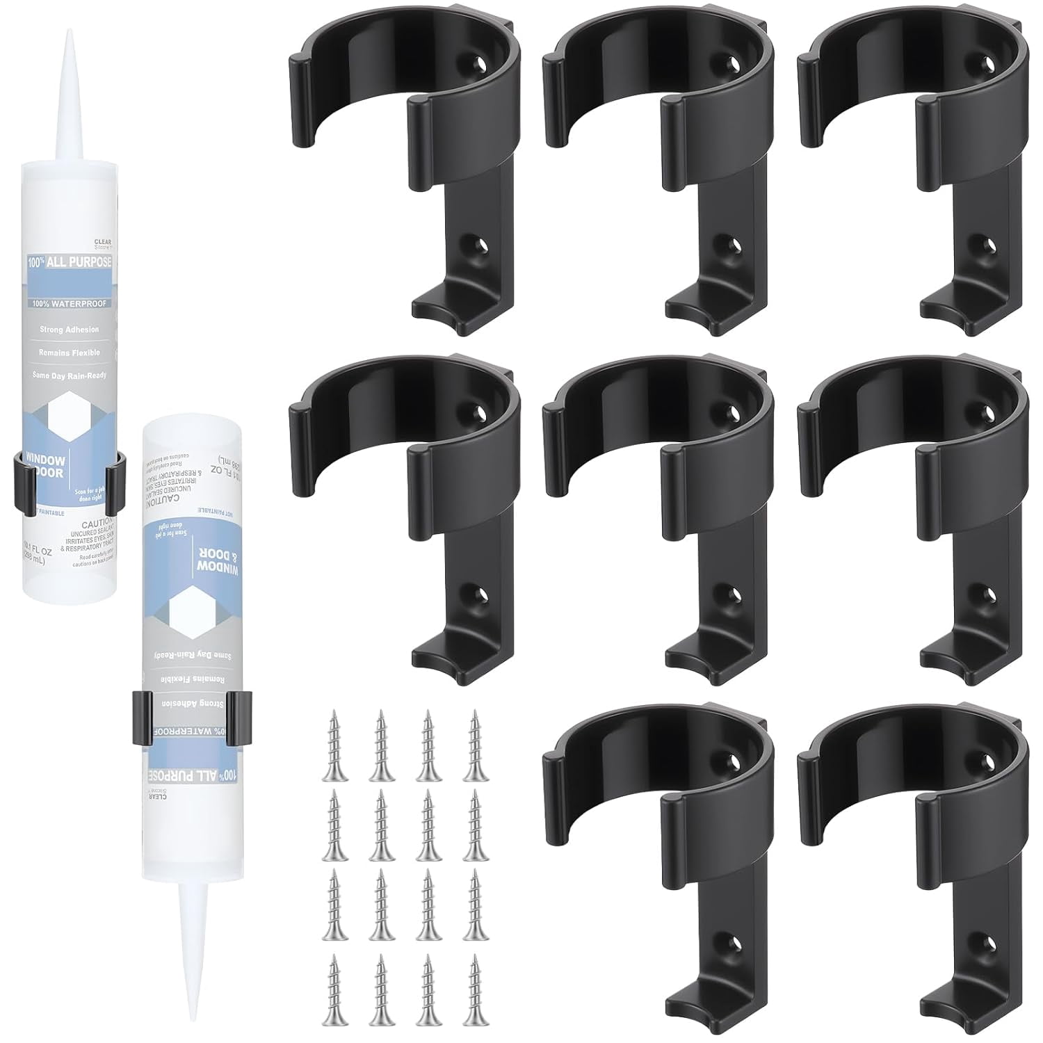 8 Pack Caulk Tube Holder Wall Mounted Grease Caulking Stora Rack for ...