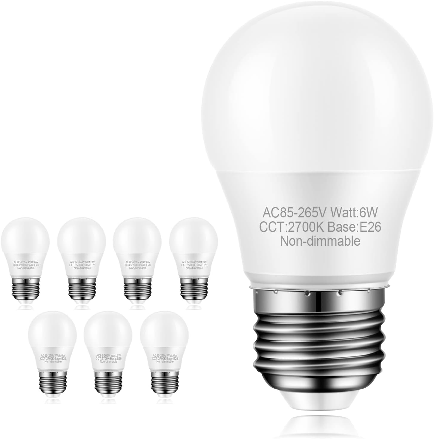 8-Pack Ceiling Fan Light Bulbs, 60 watt Equivalent, Warm White 2700K ...
