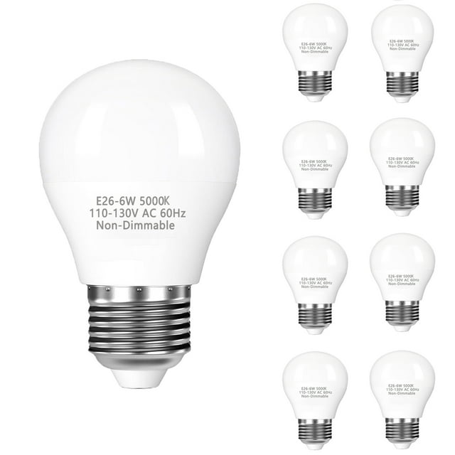 8-Pack Ceiling Fan Light Bulbs, Daylight White 5000K, 60W Equivalent ...