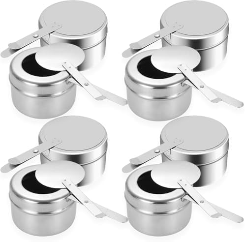 8 Pack Chafing Fuel Holder, Stainless Steel Chafe Wick Fuel Holder with ...