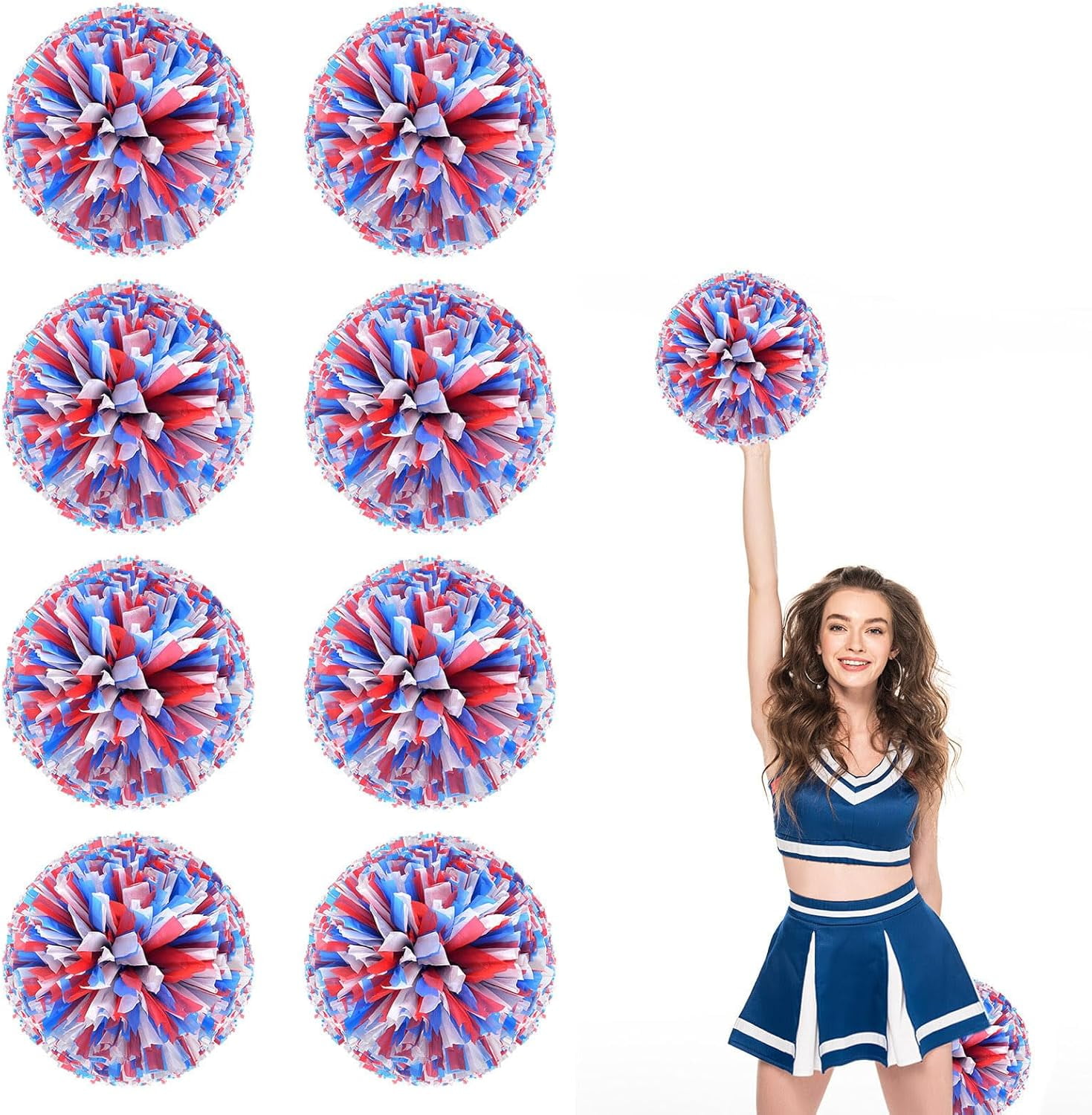 8 Pack Cheerleading pom poms,Cheer pom poms Sports Dance Cheer Plastic ...