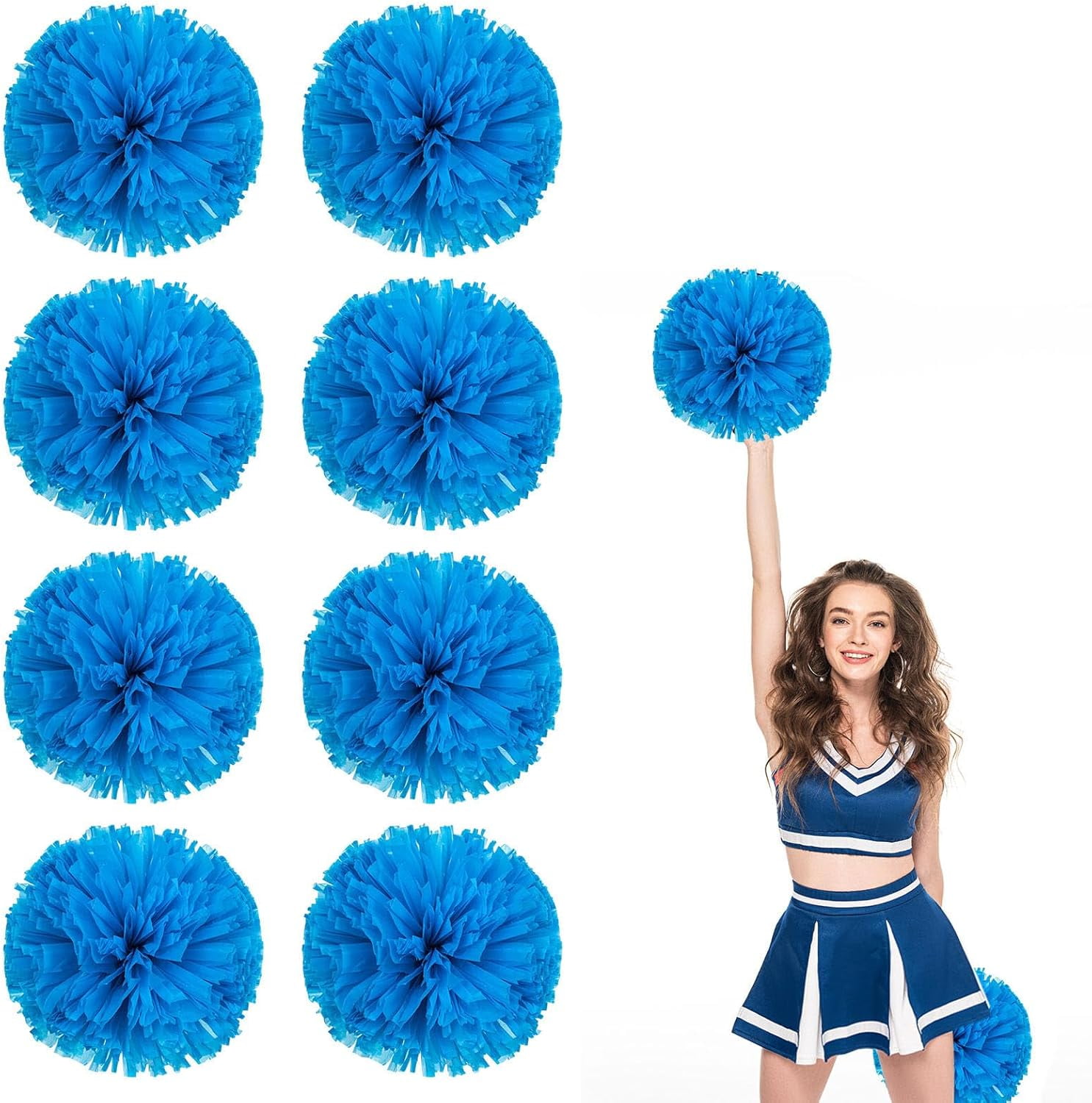 8 Pack Cheerleading pom poms,Cheer pom poms Sports Dance Cheer Plastic ...
