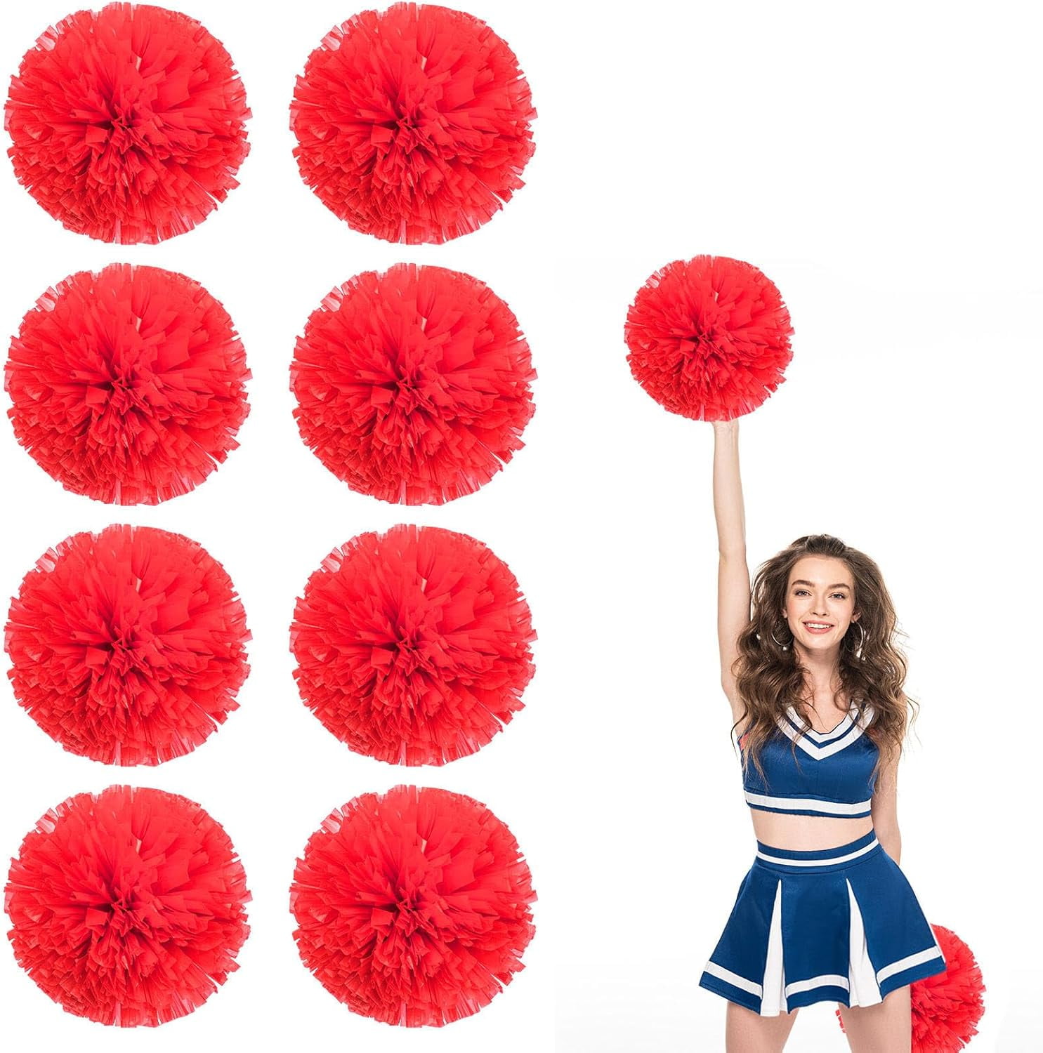 8 Pack Cheerleading pom poms,Cheer pom poms Sports Dance Cheer Plastic ...