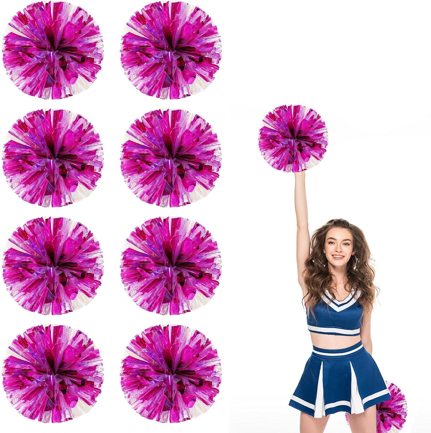 8 Pack Cheerleading pom poms,Cheer pom poms Sports Dance Cheer Plastic ...