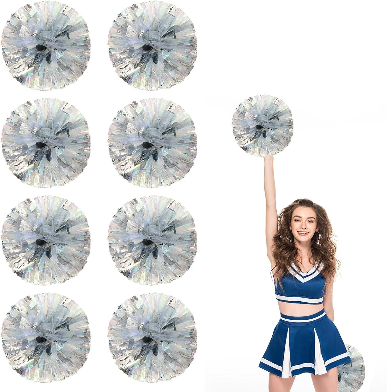8 Pack Cheerleading pom poms,Cheer pom poms Sports Dance Cheer Plastic ...