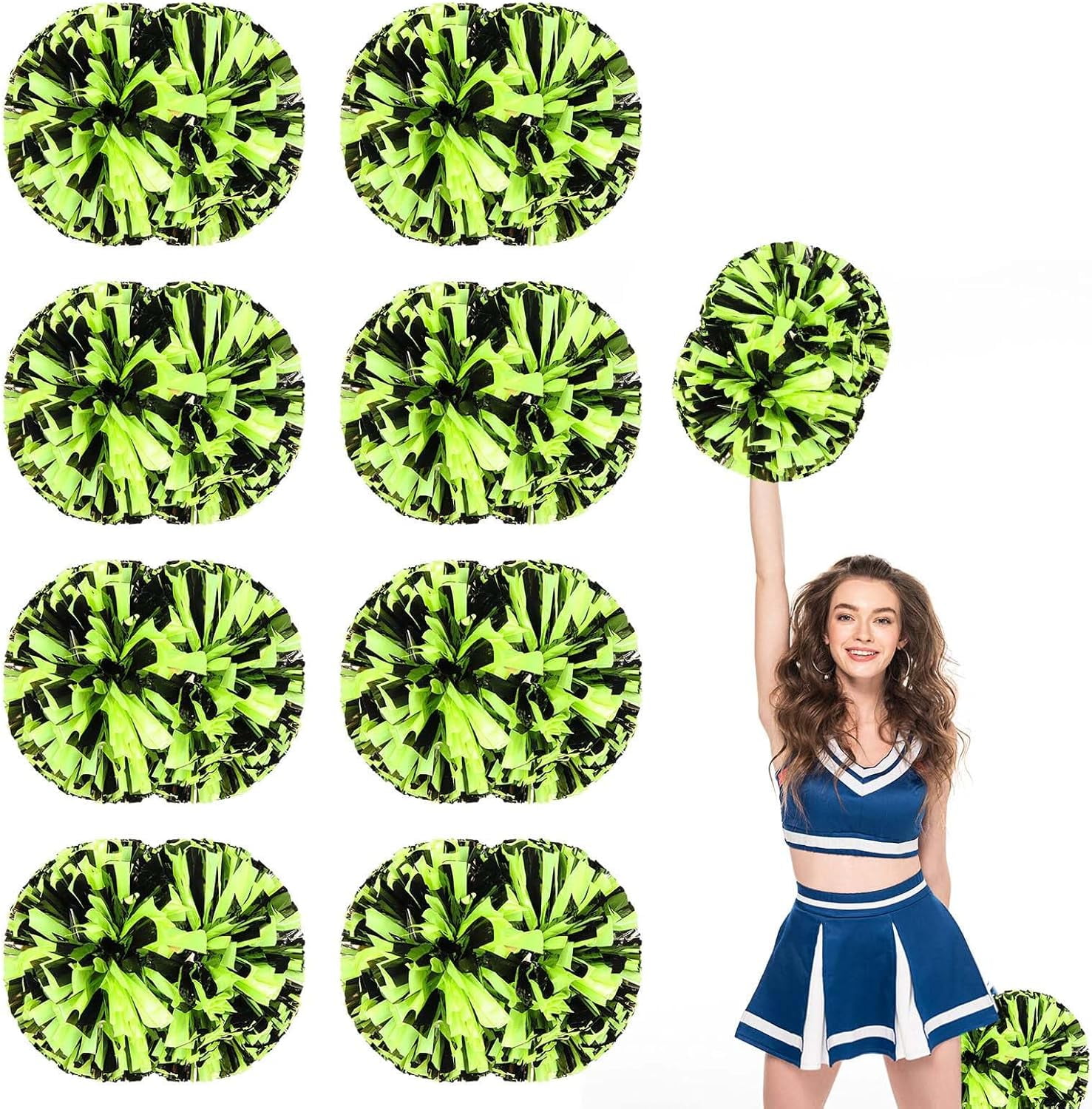 8 Pack Cheerleading pom poms,Handheld Cheer pom poms, Sports Cheer ...