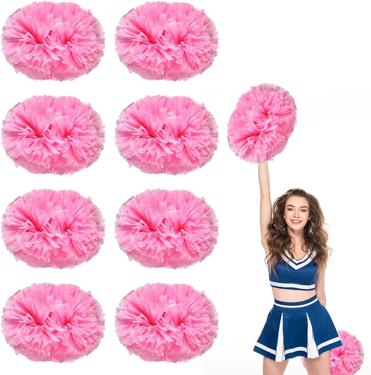 8 Pack Cheerleading pom poms,Handheld Cheer pom poms, Sports Cheer ...
