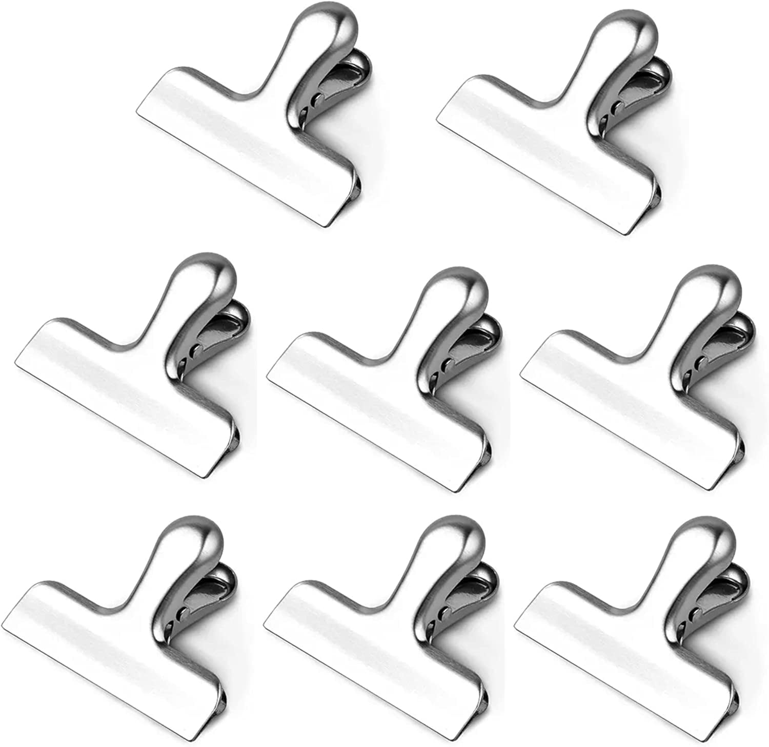 8 Pack Chip Clips - Stainless Steel 3 Inch Heavy Duty Metal Large Bag ...