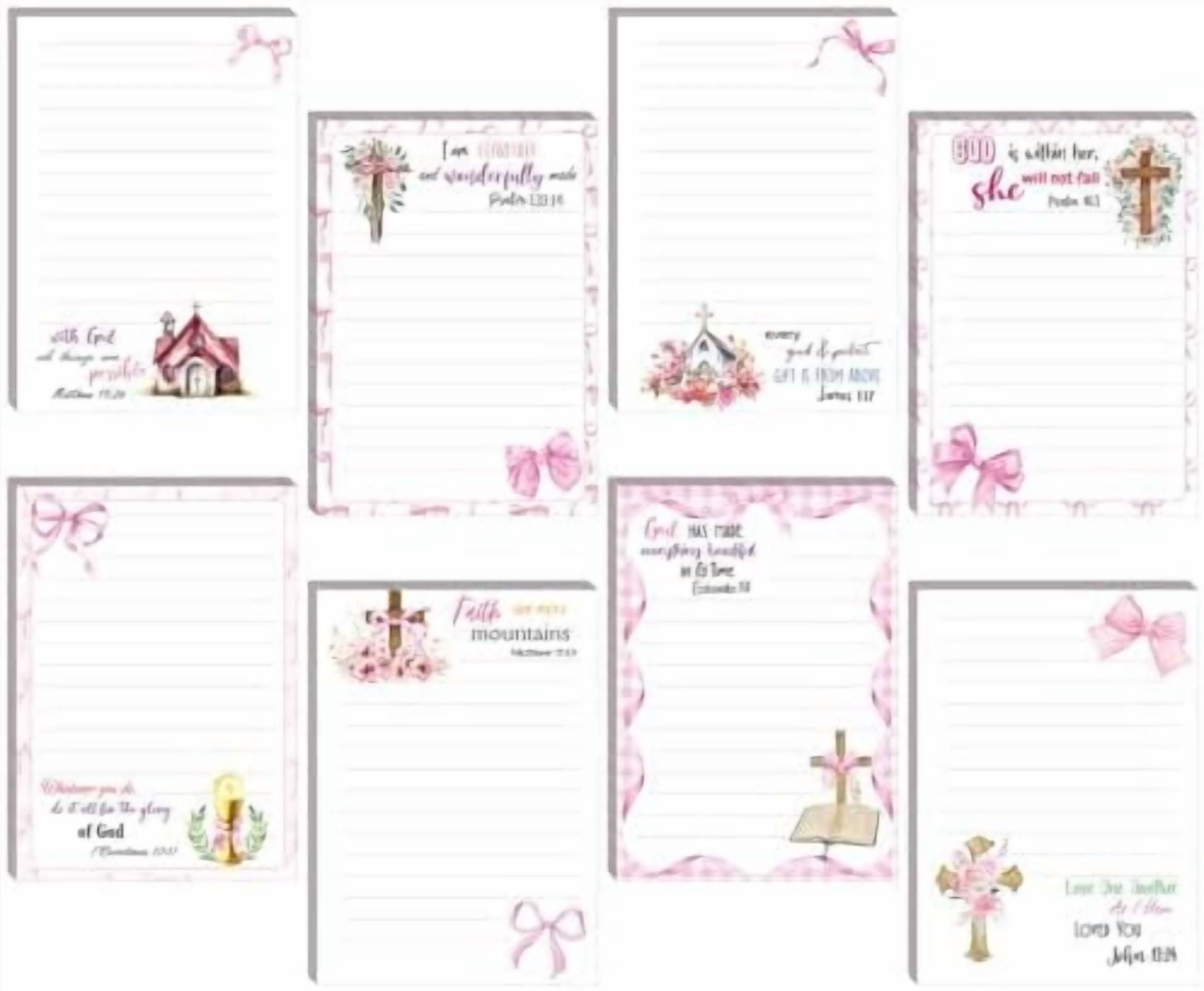 8 Pack Christian Sticky Notes Samll Scripture Inspirational Memo Pads ...