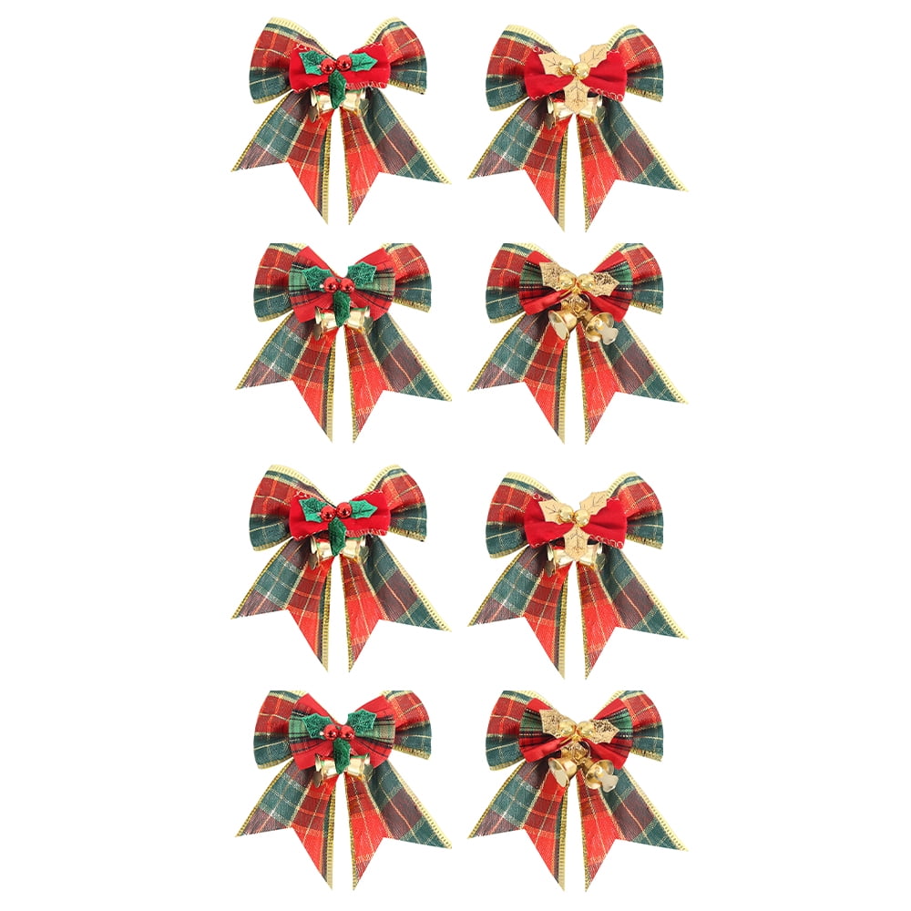 8 Pack Christmas Bow with Bells, for Christmas Decoration, Home ...