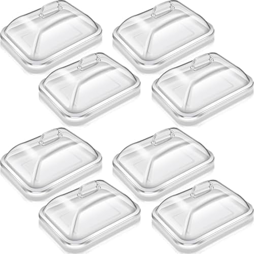 8 Pack Clear Acrylic Serving Tray with Dome Lid Rectangular Food Tray ...