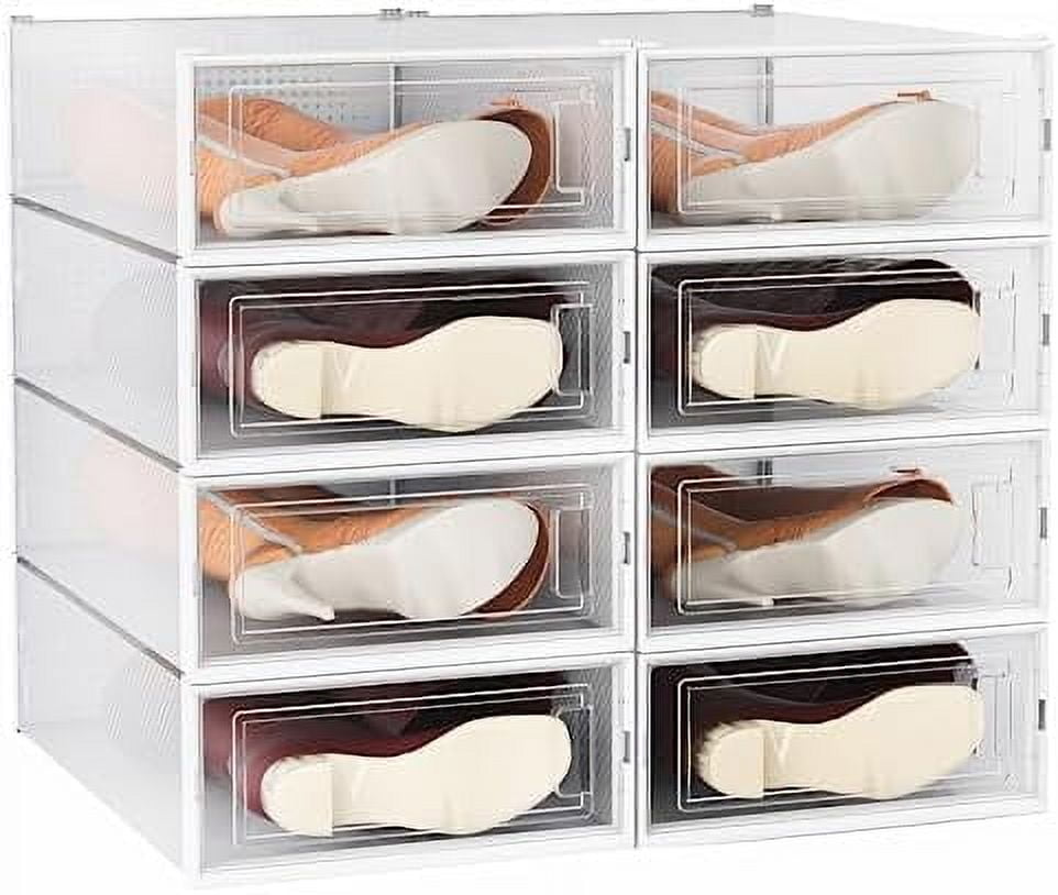 8 Pack Clear Boot Boxes Stackable, Boot Storage Boxes for Tall Boots ...