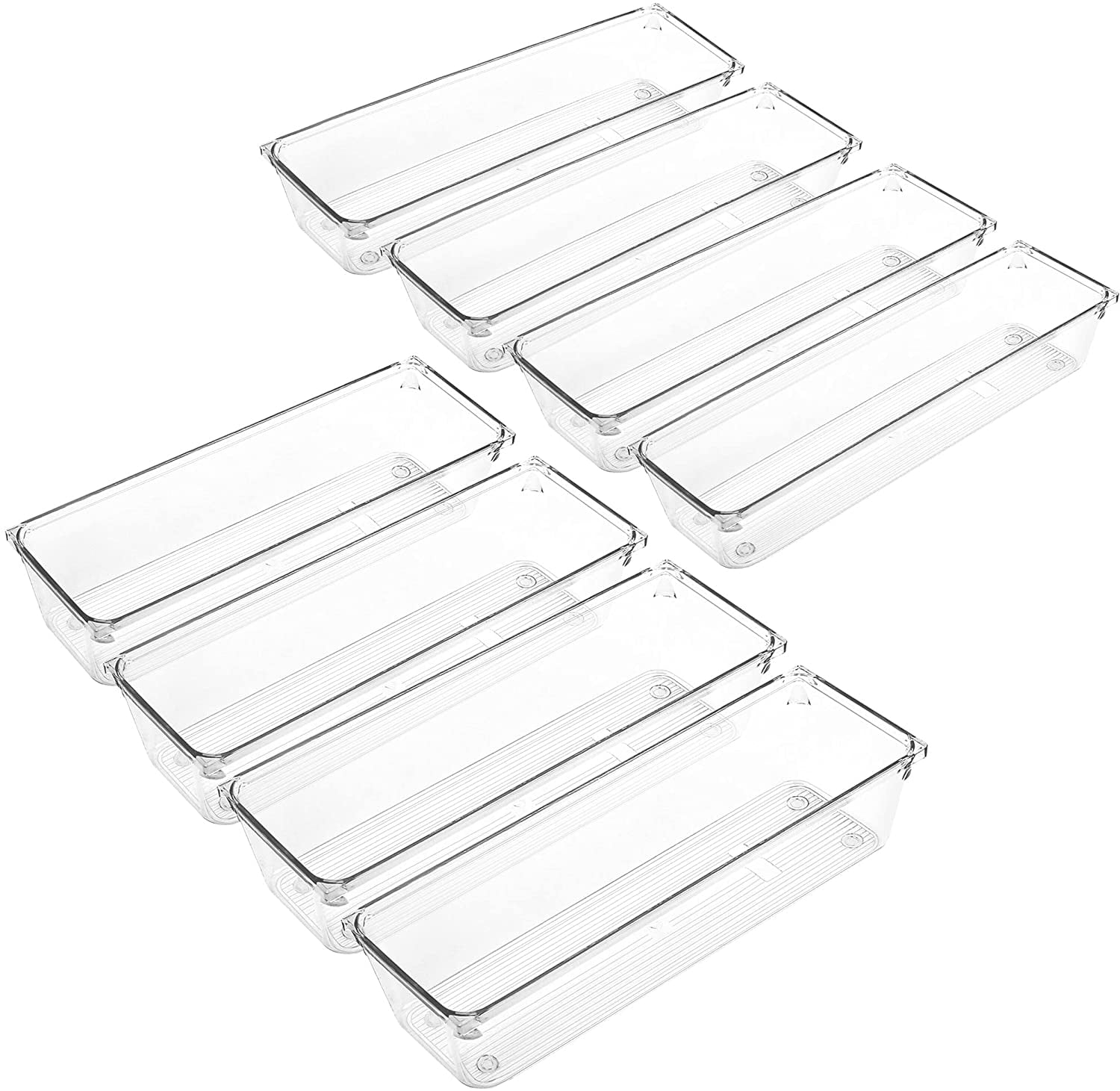 8 Pack Clear Plastic Drawer Organizers, Food Grade Storage Trays, Non ...