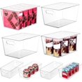 8 Pack Clear Plastic Storage Bins with Lids, 4 Large & 4 Small Pantry ...