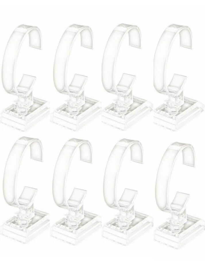 8 Pack Clear Plastic Watch Display Stands Transparent Bracelet & Watch ...