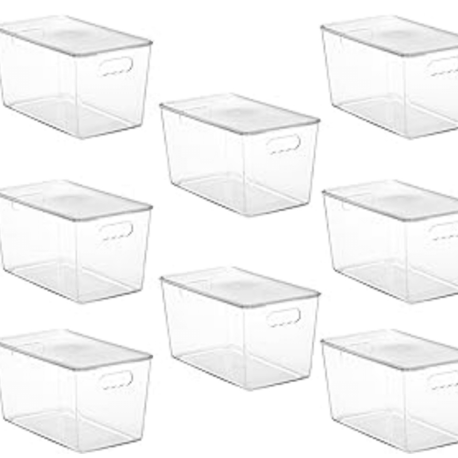 8 Pack Clear Stackable Storage Bins with Lids,Large Plastic Containers ...