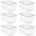 8 Pack Clear Stackable Storage Bins with Lids,XLarge Plastic Containers with Handle for Pantry ...