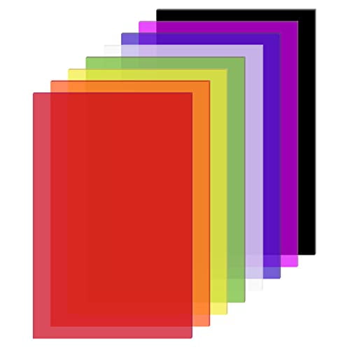 8 Pack Colored Sheets 8 X 12 Inch, Translucent Cast Sheet Plexiglass ...