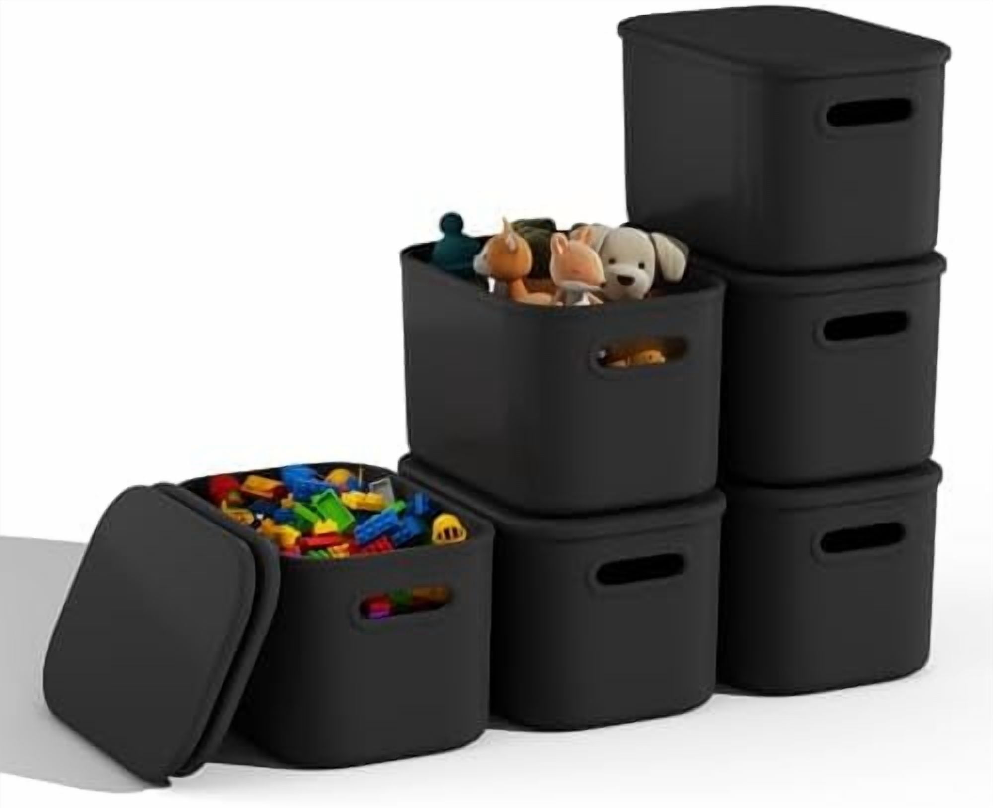 8 Pack Colorful Storage Bins with Lids for Shelves, Classroom Storage ...