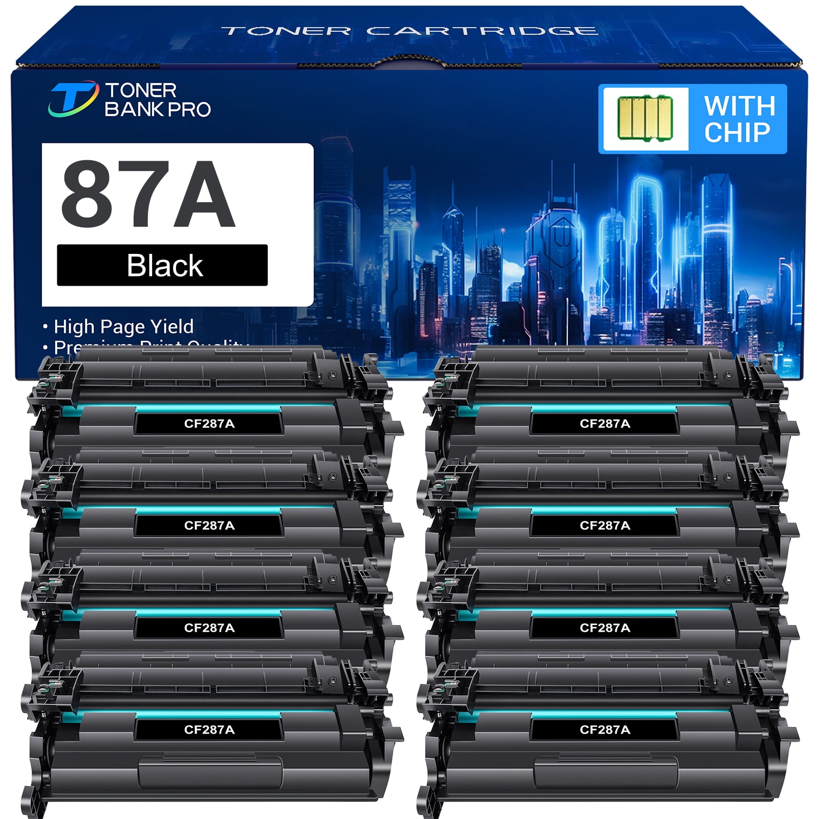 87A Black Toner Cartridge Compatible for HP 87A CF287A M501dn 87X ...