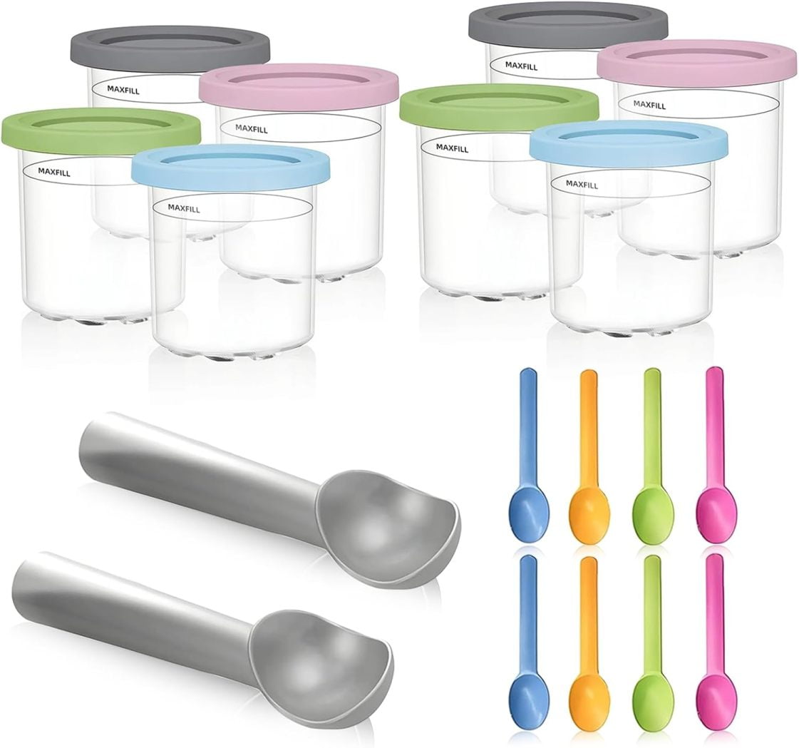 8 Pack Containers Replacement for Ninja Creami Pints and Lids ...