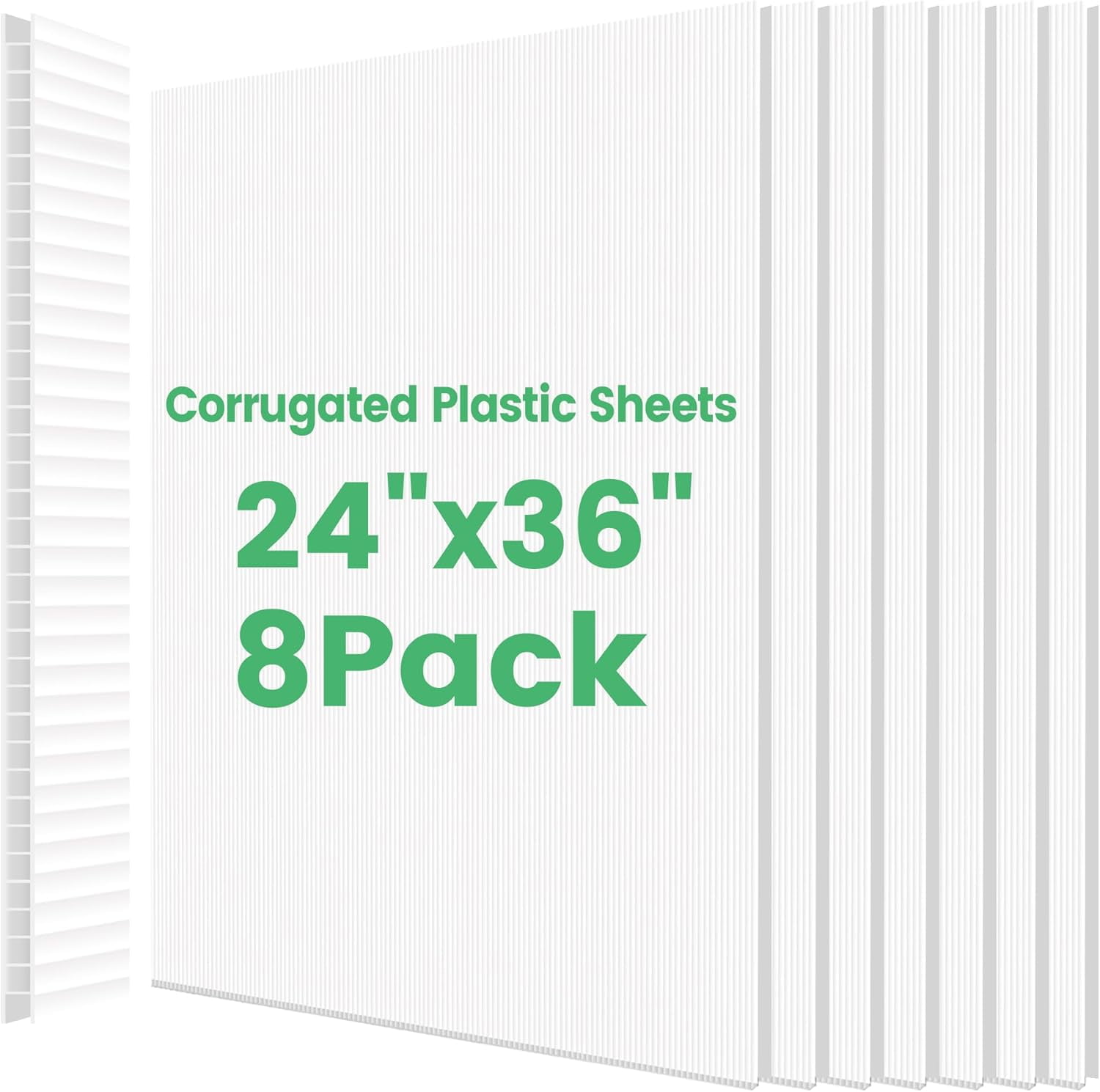 8-Pack Corrugated Plastic Poster Board 24" X 36" Corrugated Plastic ...