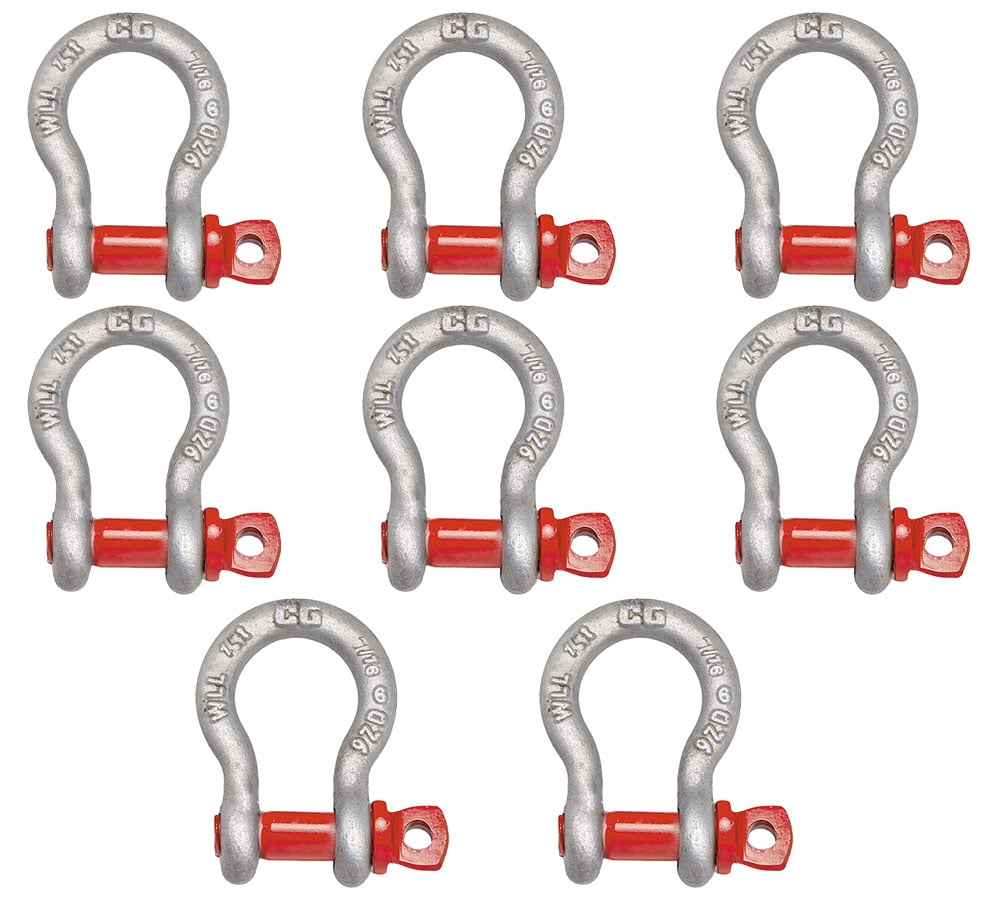 8 Pack Crosby G-209, 7/16"Anchor Shackle Forged Carbon Steel w/Alloy ...